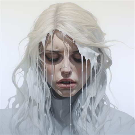 Premium Photo Regret In White A Melting Portrait Of An Elegant Girl