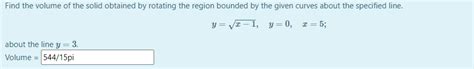 Solved How To Calculate This Volume My Answers In The Chegg Com