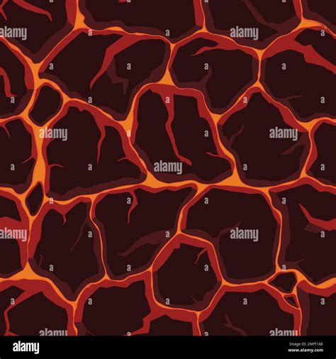 Cartoon Game Texture Lava Surface Seamless Pattern Game Asset Walls