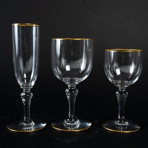 Proantic Baccarat Service Normandie Filet Doré