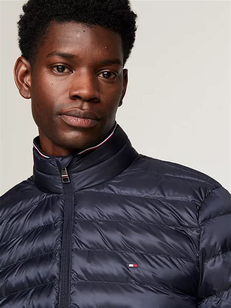 Shop Tommy Hilfigers Blue Water Repellent Packable Padded Jacket For Men