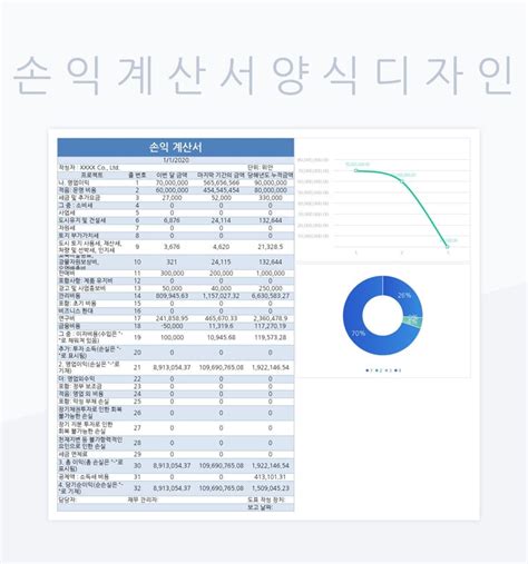 손익계산서 양식 디자인 엑셀 Excel 및 구글 스프레드 시트 무료 다운로드 Slidesdocs