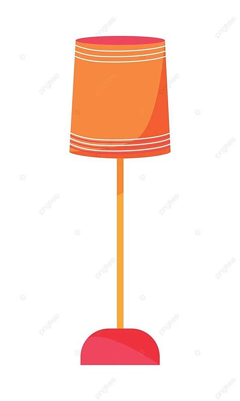 Vector Object Of A Semiflat Colored Floor Lamp With Shade Vector