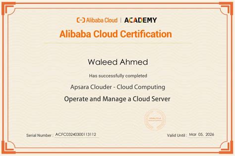 Waleed A On Linkedin Alibabacloud Cloudcomputing Certification