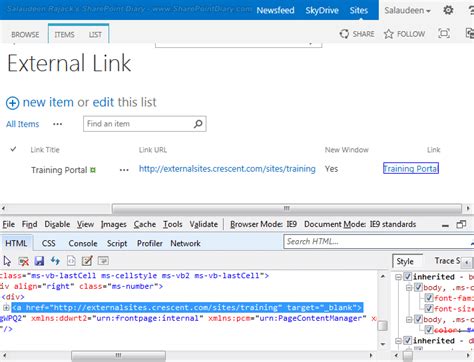 sharepoint links list open in new window sharepoint diary
