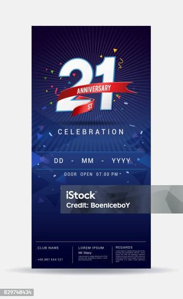 21 년 기념일 초대 카드반짝 골드 축 하 템플릿 디자인 벡터 일러스트 레이 션 21에 대한 스톡 벡터 아트 및 기타 이미지