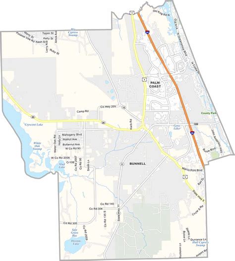 Flagler County Map Florida Us County Maps