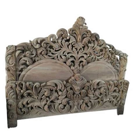 Brown Teak Wood Wooden Queen Size Bed Headboard For Home At Rs 92000
