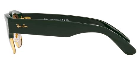 Ray Ban Rb0316s Mega Clubmaster Sunglasses Polished Green On Gold
