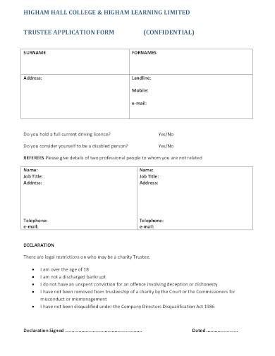 Free 10 Charity Application Form Samples And Templates In Ms Word Pdf