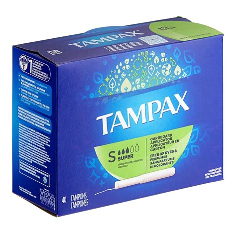 Tampax® Tampon Super Absorbency Cardboard Applicator Individually Wrap