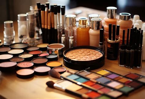 Premium Photo Assortment Of Makeup On Table