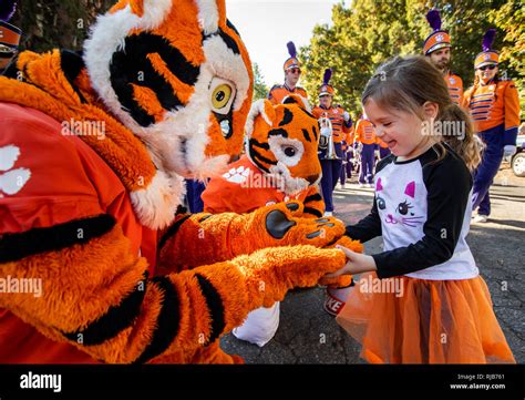 Clemson University Mascot The Tiger And Cubby During Football Parade