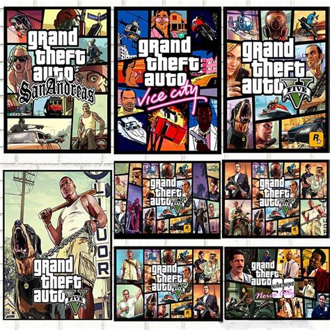 Gta Poster 10 Modelos Gta V Poster Grand Theft Auto Poster Gta San