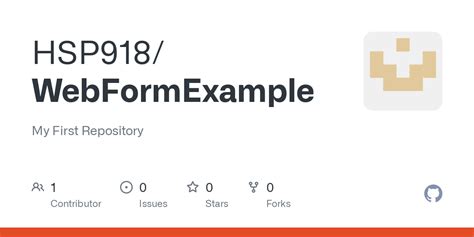 Github Hsp918webformexample My First Repository