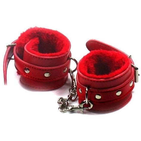 Furry Plush Handcuffs Red Ddlg World