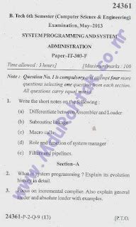 System Programming And System Administration Spsa May B Tech