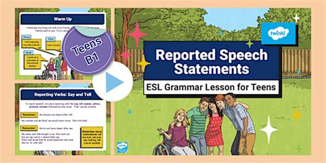 Reported Speech Esl Lesson For Teens Nauczyciel Wykonał