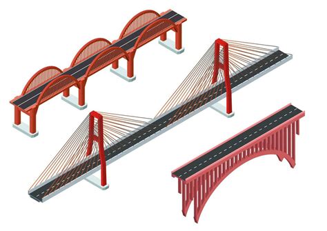 Set Of Isometric Bridges 24557876 Vector Art At Vecteezy