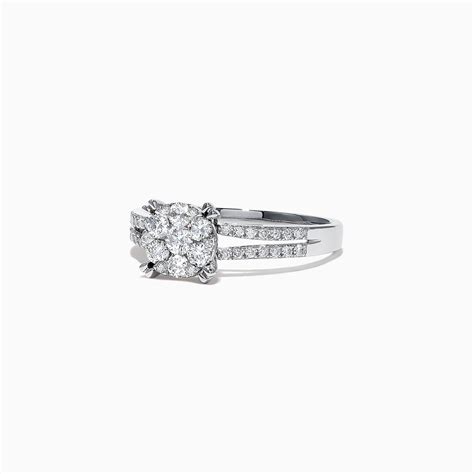 Bouquet 14k White Gold Diamond Cluster Ring 056 Tcw