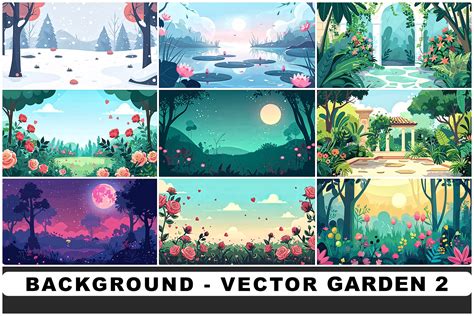 Background Vector Garden 2 2d Environments Unity Asset Store