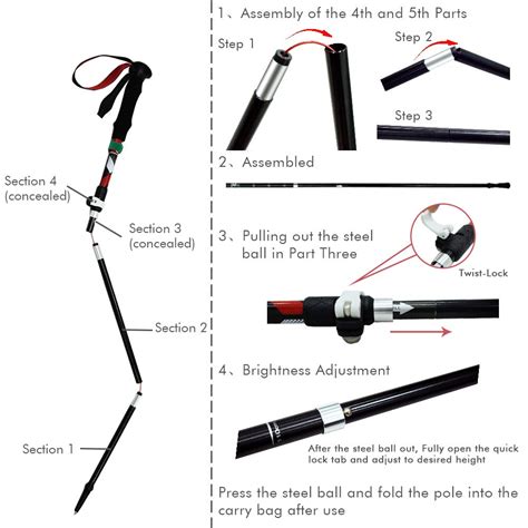 Geertop Collapsible Trekking Pole Compass Point