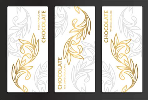 초콜릿 바의 황금 포장 디자인 빈티지 벡터 장식 템플릿입니다 우아하고 고전적인 요소 음식 음료 및 기타 패키지 유형에 좋습니다 배경과 배경 화면에 사용할 수 있습니다 0명에