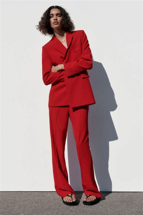 Zara 더블 브레스트 버튼 블레이저 페칭