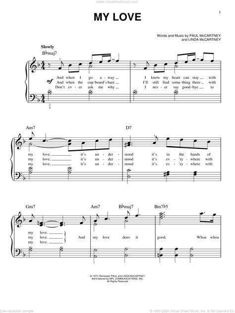 My Love Sheet Music For Piano Solo Pdf Interactive