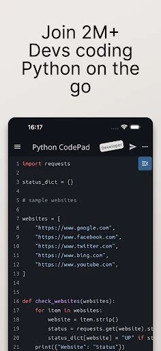 Téléchargez Python Coding Editor And Ide App Appcracy