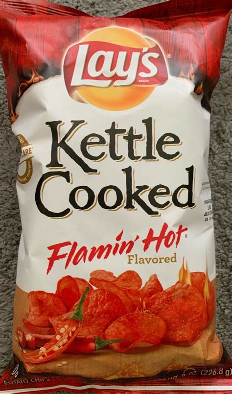 Lays Kettle Cooked Flamin Hot Flavored Potato Chips 8 Oz 2268g Bag