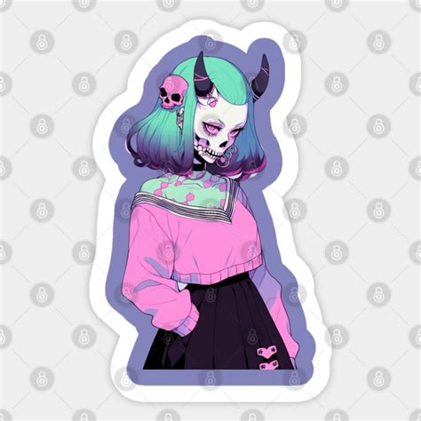 Pastel Goth Demon Girl Gothic Aesthetic Sticker Teepublic