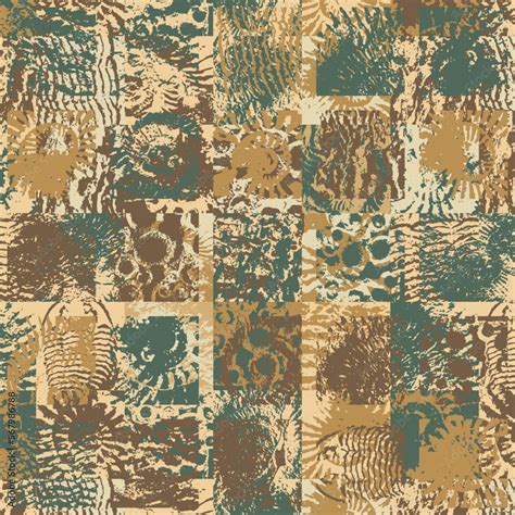 Vector Abstact Seamless Pattern Background With Sea Stone Texture With