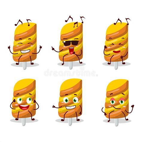 An Image Of Gummy Candy Orange Dancer Cartoon Character Enjoying The