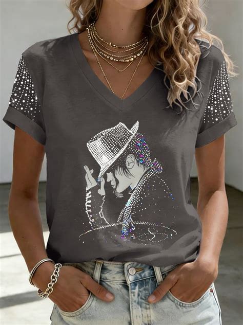 Michael Jackson Superstar Art V Neck Shirt Michael Jackson Clothes