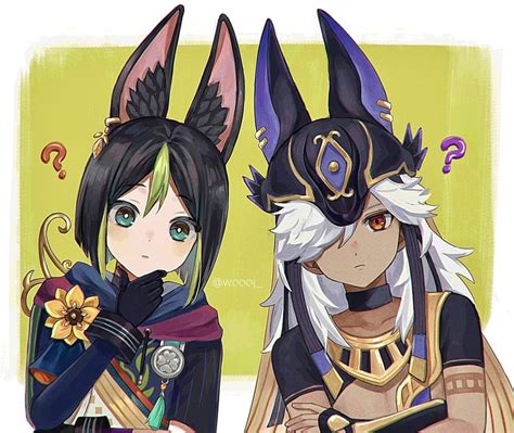Tighnari And Cyno Genshin Impact Drawn By Woooi Danbooru