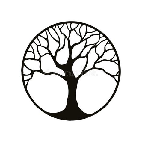 Abstract Image Of A Tree In A Circle Stock Vector Illustration Of