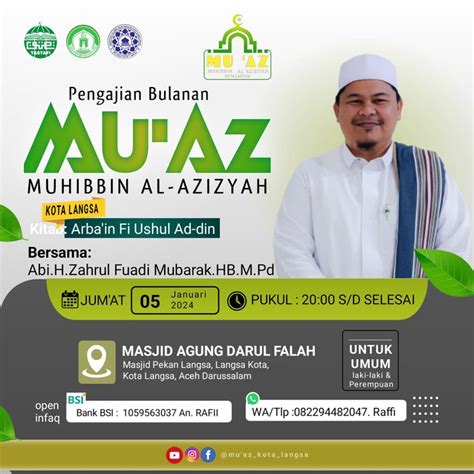 Pengajian Bulanan Desain Selebaran Laki Laki Desain