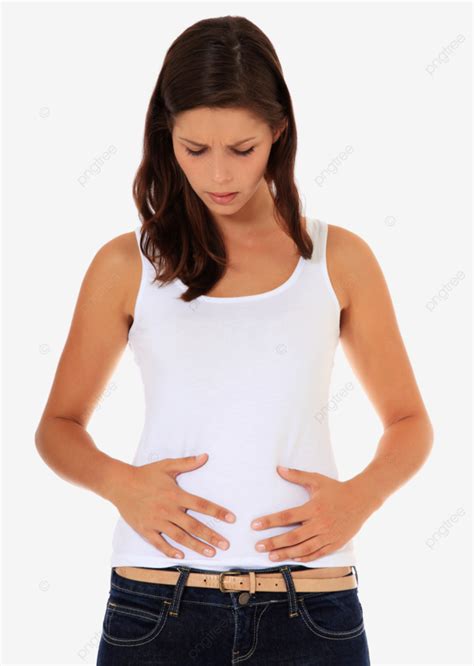 Stomachache Medical Symptom Person Portrait Background PNG