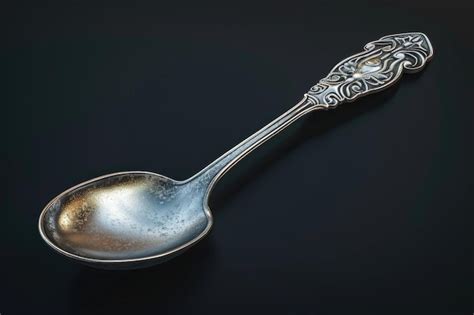 Silver Spoon File Contains Clipping Path Premium Ai Generated Image