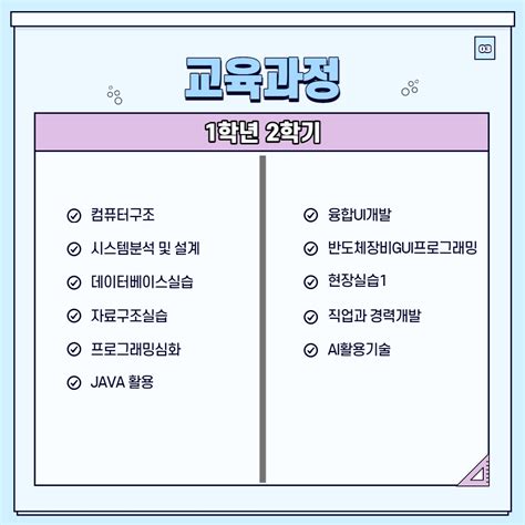 교육과정 반도체융합sw과 2년제 학위과정 2년제 학위과정산업학사 취득 학과안내 반도체융합캠퍼스