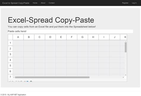 SpreadASP Excel Copy Paste