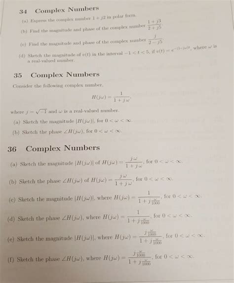 solved 34 complex numbers a express the complex number 1