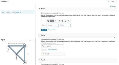 Solved Set P1 3kN P2 3kN Eigure 1 Determine The Force In Chegg