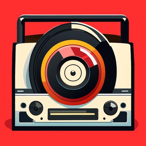 Premium Vector A Cassette Player With A Play Button In The Middle