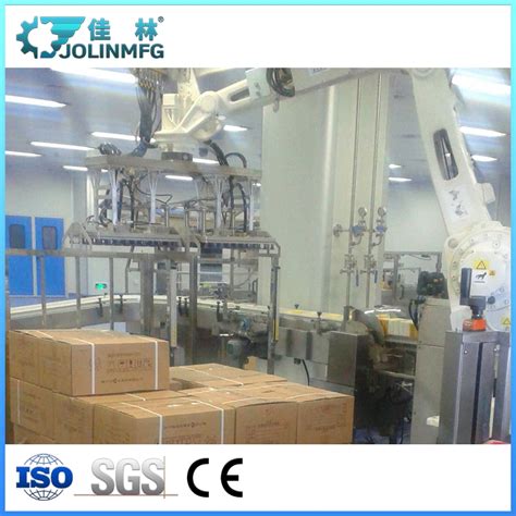 Fully Automated Medicine Box Robot Arm Palletizing Line China Packing Line And Carton Packer