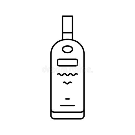 Illustration Vectorielle De Licône De Ligne De Bouteille De Verre