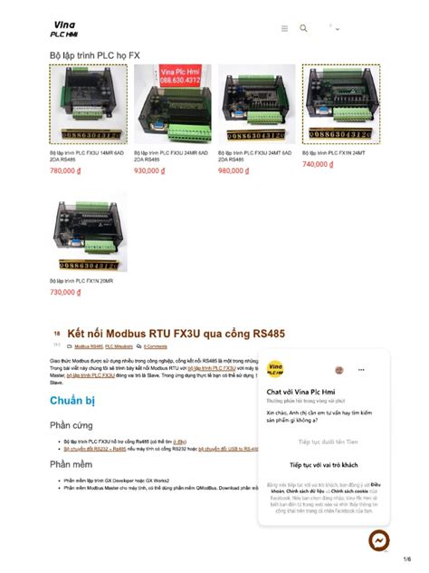 Kết Nối Modbus Rtu Fx3u Qua Cổng Rs485 Vina Plc Hmi Pdf