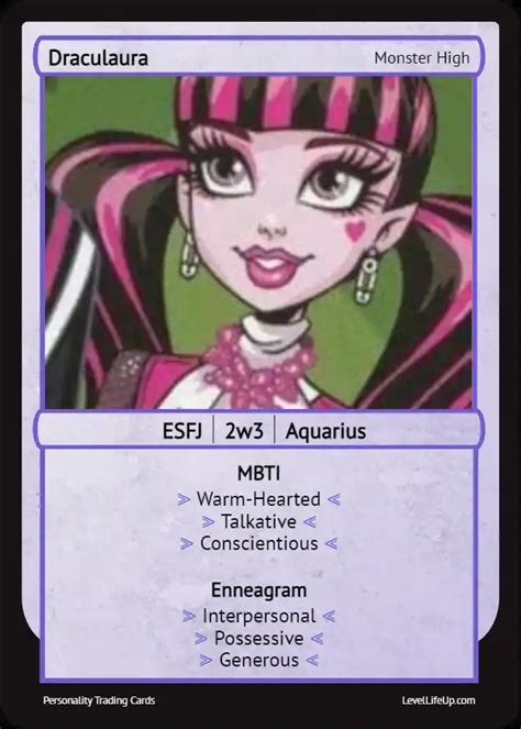 Draculaura Enneagram And Mbti Personality Type Level Life Up