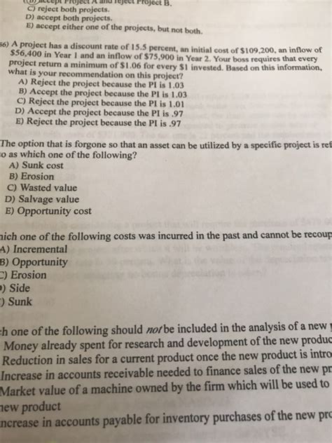 solved endept project a and reject project b c reject both